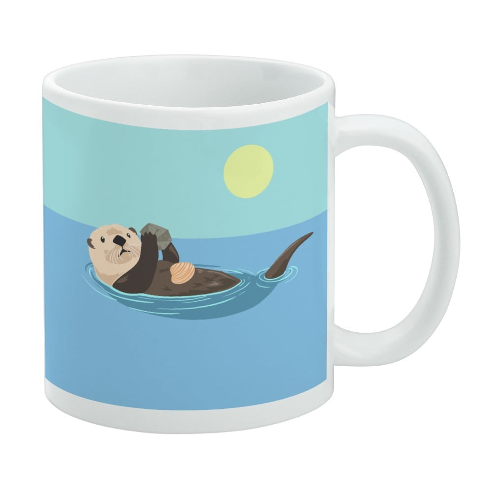 Sea Otter Eating Giant Clam White Mug - Walmart.com