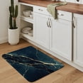 Black Blue Marble Front Door Mat Indoor Entrance, Modern Art Abstract ...