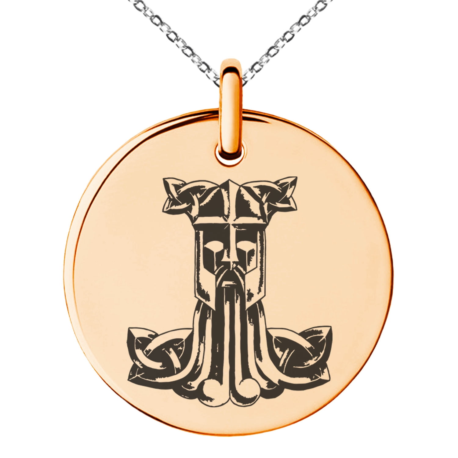 Stainless Steel Thor's Hammer Mjolnir Celtic Viking Rune Engraved Small ...