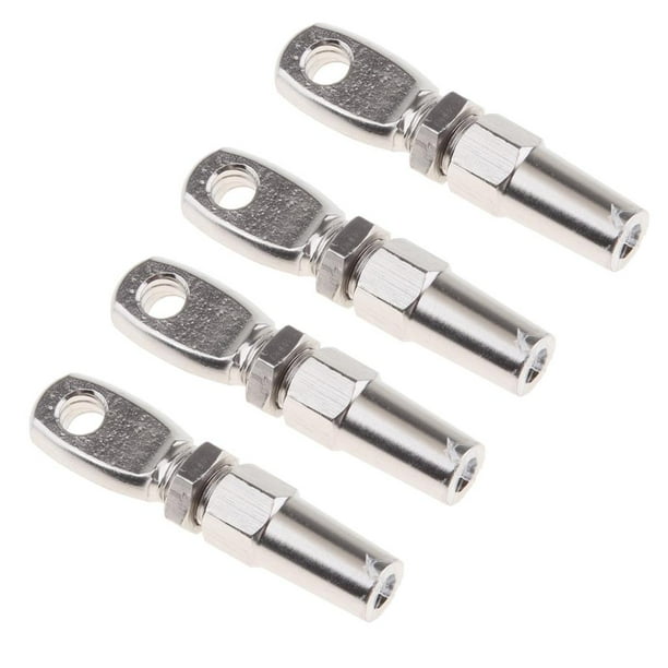 DYNWAVECA 4x 316 Stainless Steel Wire Cable Rope Eye DIY Fitting ...
