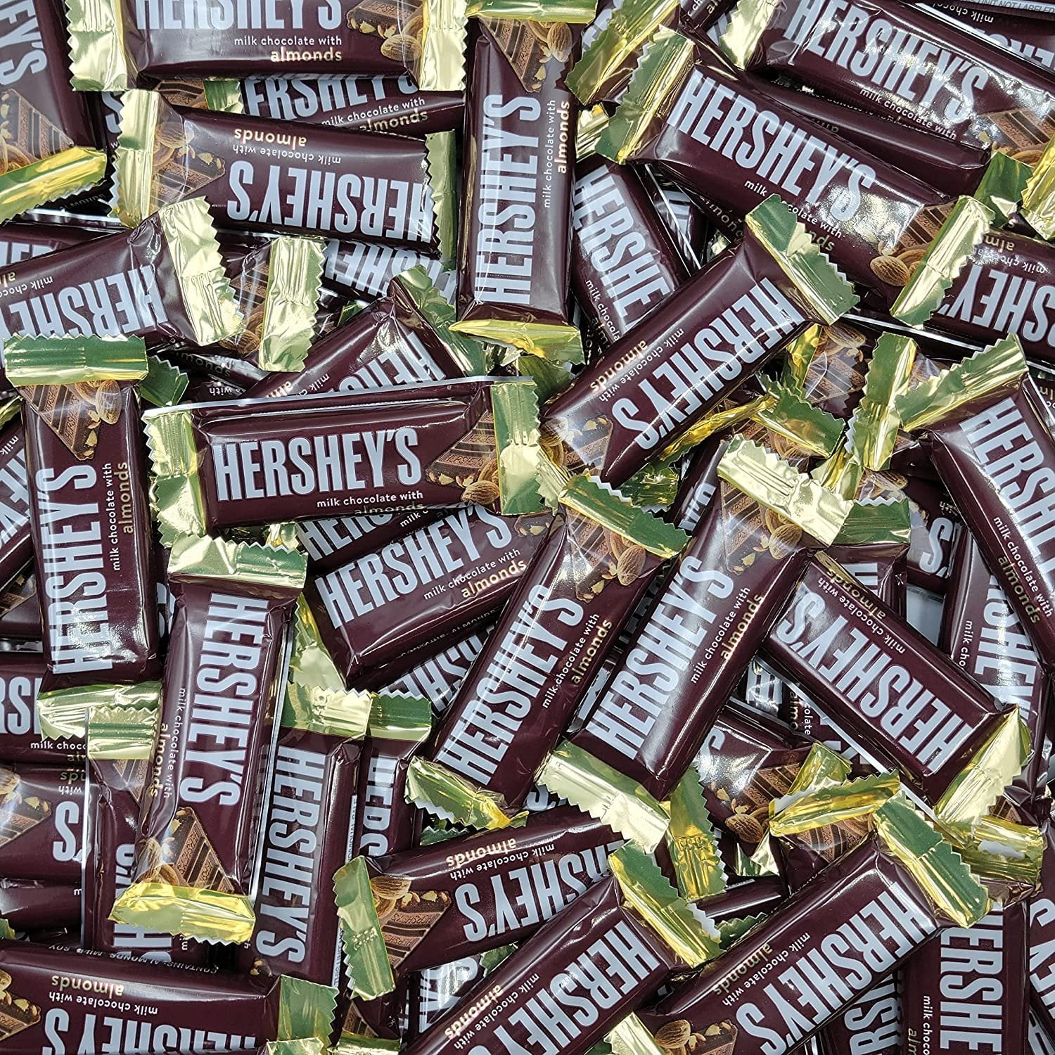 Hershey's Milk Chocolate with Almonds Snack Size Candy Bars - Crunchy ...