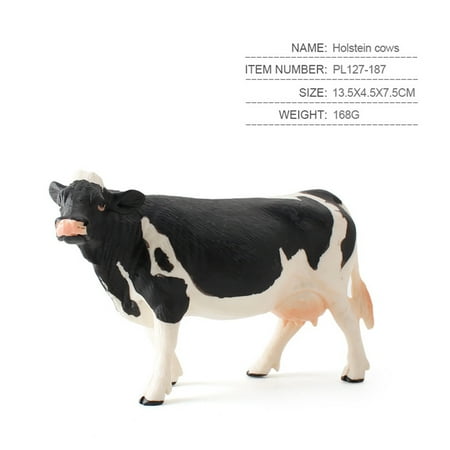Alician Simulation Milk Cow Action Figures Realistic Cute Farm Animals ...