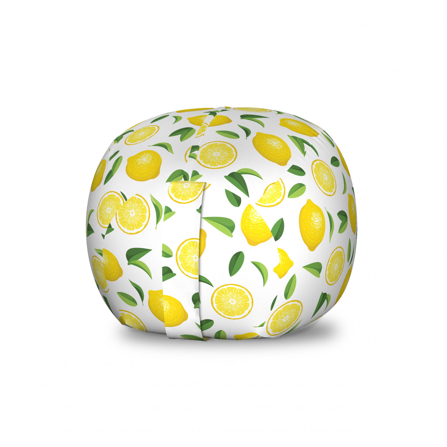 Lemon Storage Toy Bag Chair, Lemons and Leaves Half Sliced Summer Juicy ...