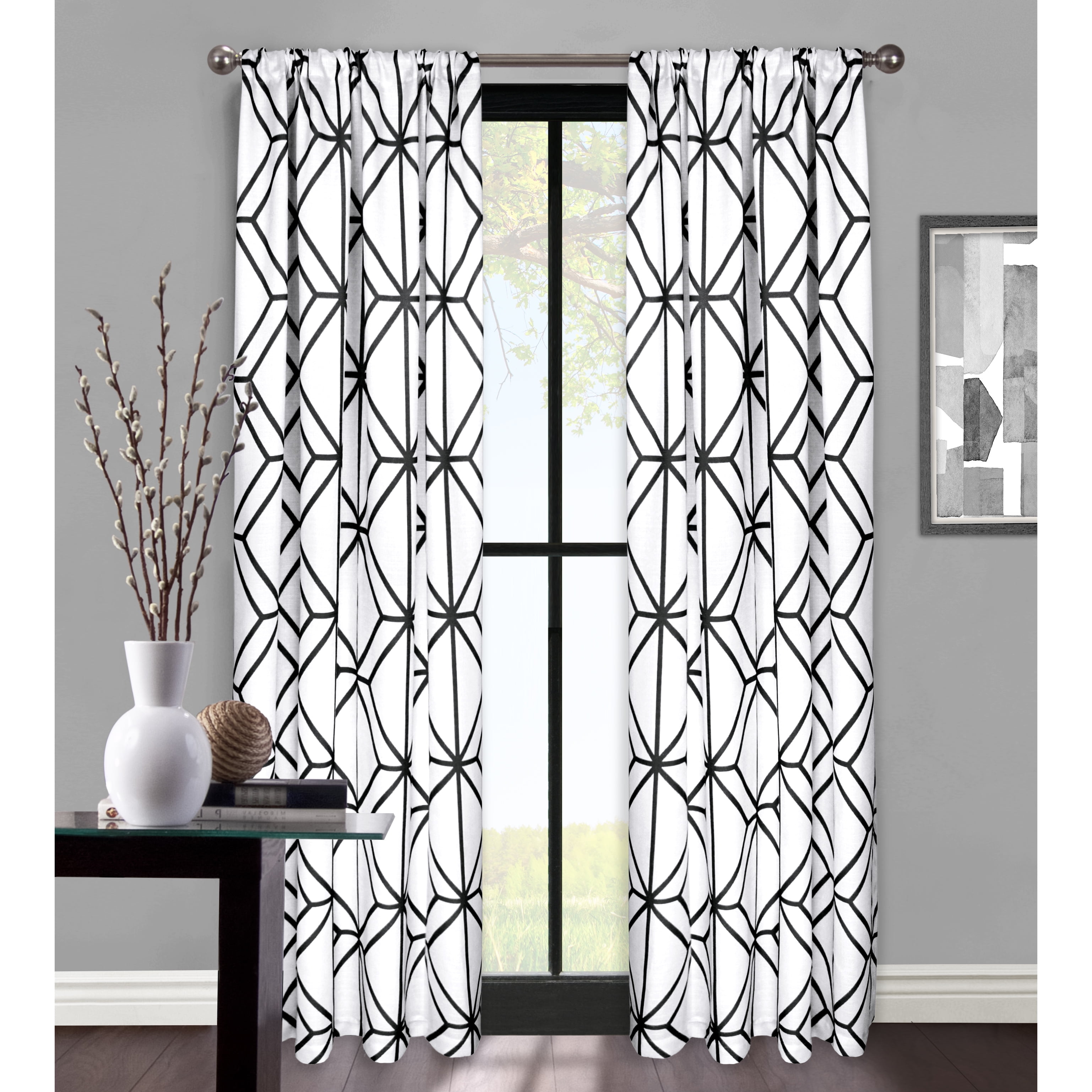 Better Homes & Gardens Rattan Lattice Window Curtain Panel - Walmart.com