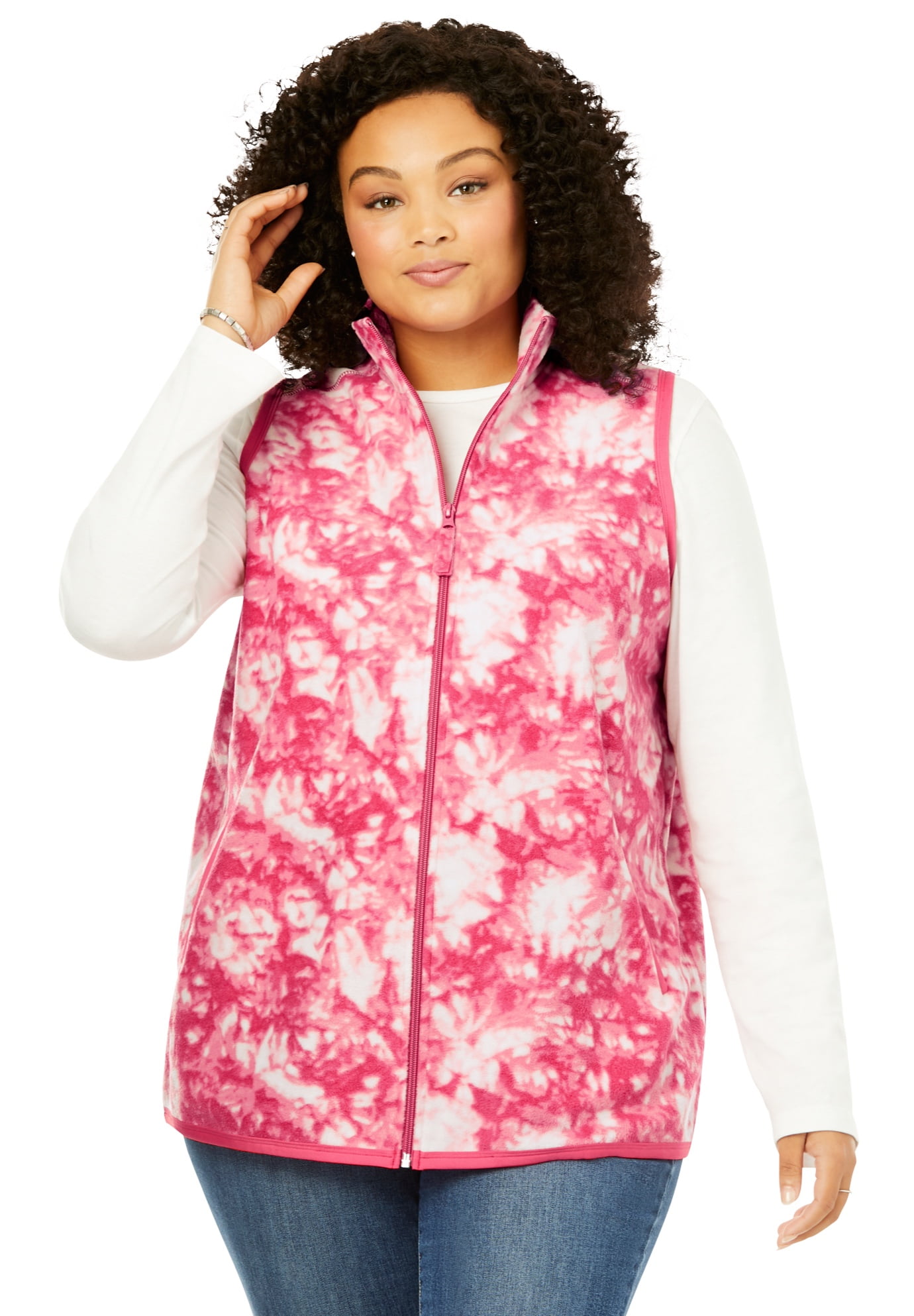 Woman Within Plus Size Zip-front Microfleece Vest - Walmart.com