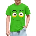 Boys Lovely Expression Print Short Sleeve T-Shirt Solid Color, Loose ...