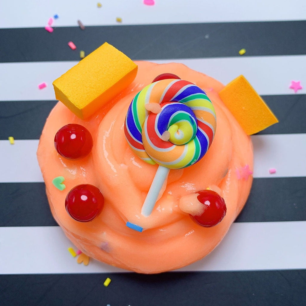 Fluffy Cute Lollipop Butter Slime DIY Stress Relief Children Kid Funny ...