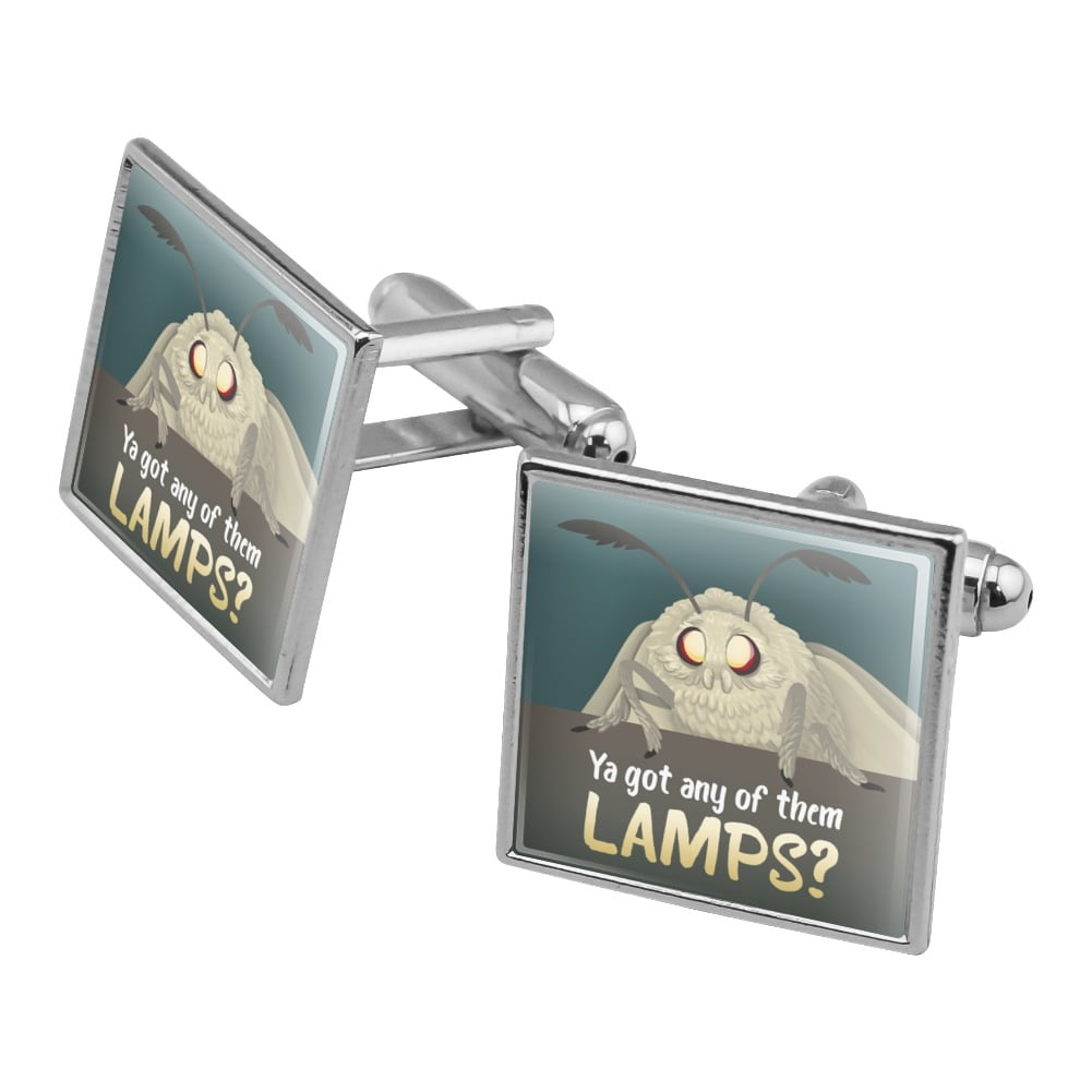 Moth Lamp Meme Square Cufflink Set - Silver or Gold - Walmart.com