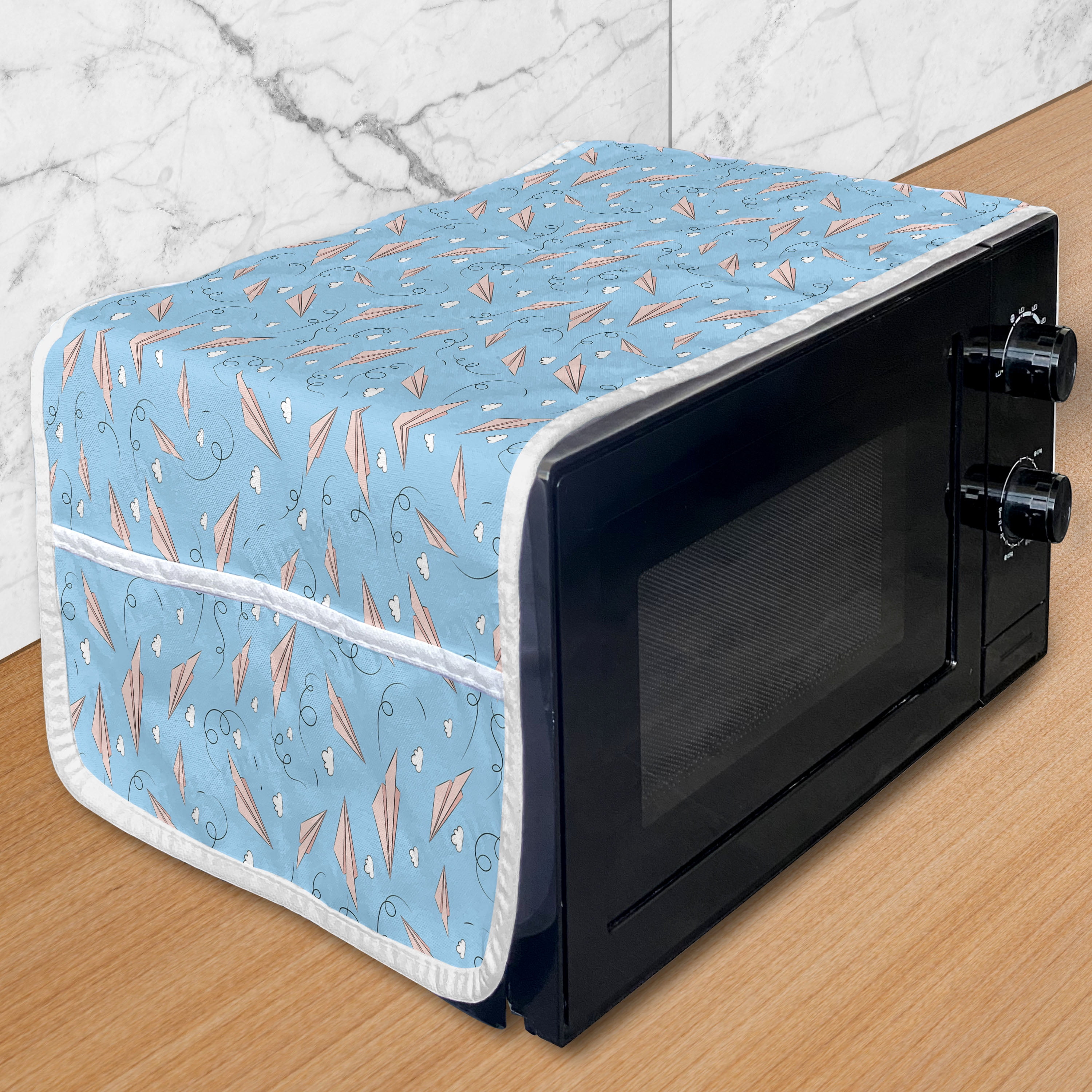 Airplane Microwave Oven Cover, Flying Paper Planes Tiny Clouds on Sky ...