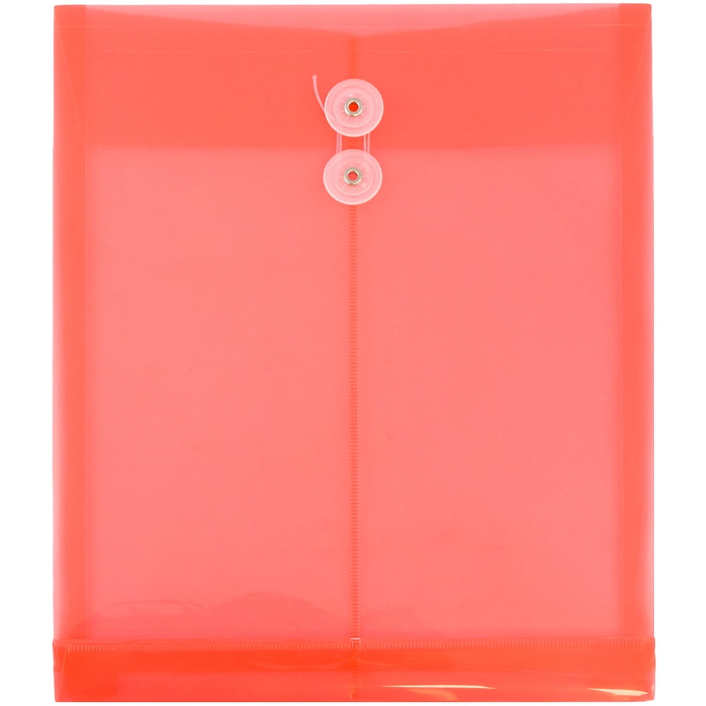 JAM Plastic Envelopes with Button & String Tie Closure, Letter Open End ...