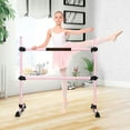 Gymax Freestanding Ballet Barre Adjustable Double Stretching Dance Bar ...