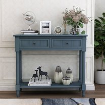 Canddidliike Navy Blue Entryway Table with 4 Drawers and Storage Shelf ...