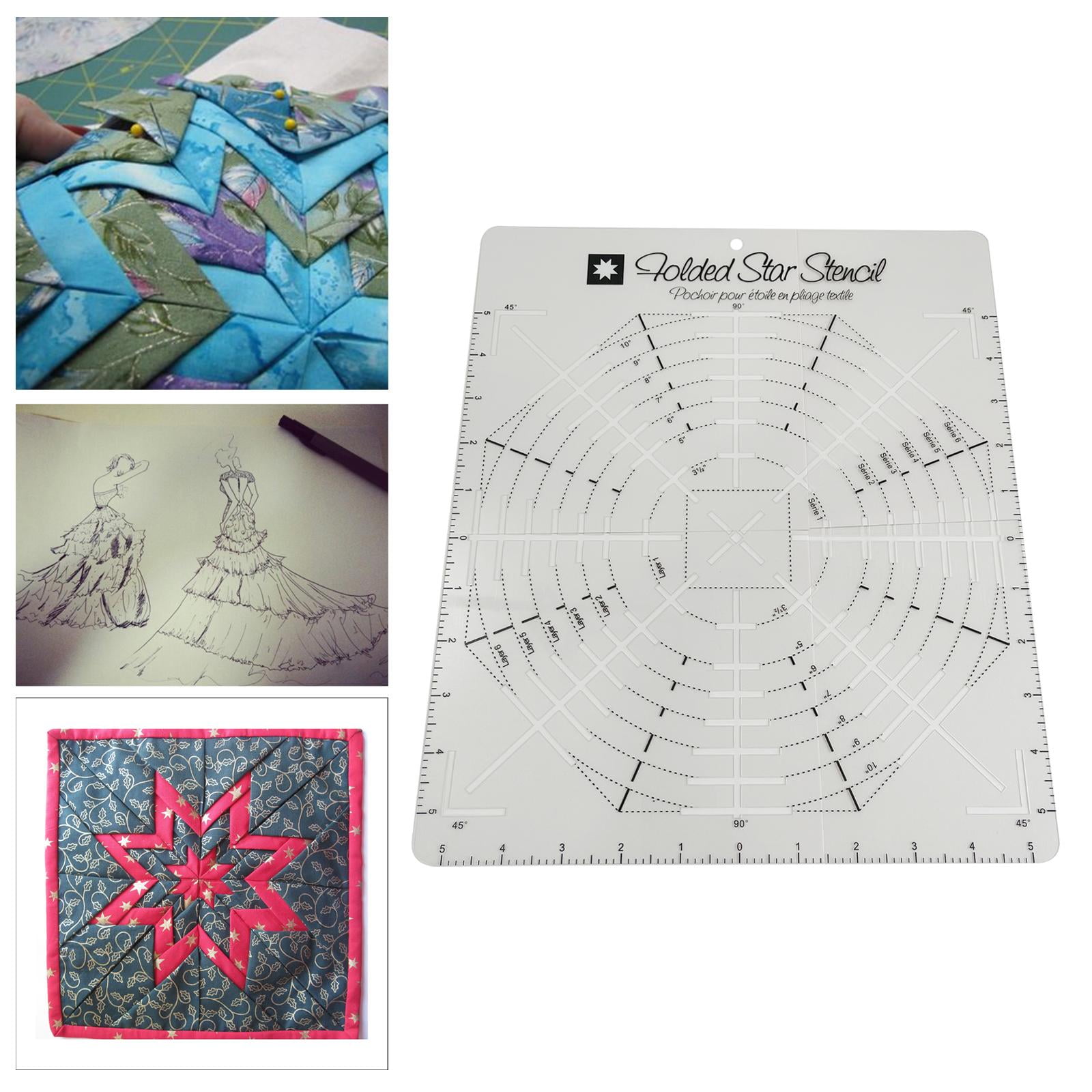 Plantilla de costura Placa de patchwork Dibujo Suministros multifunción Plantilla Regla de ...