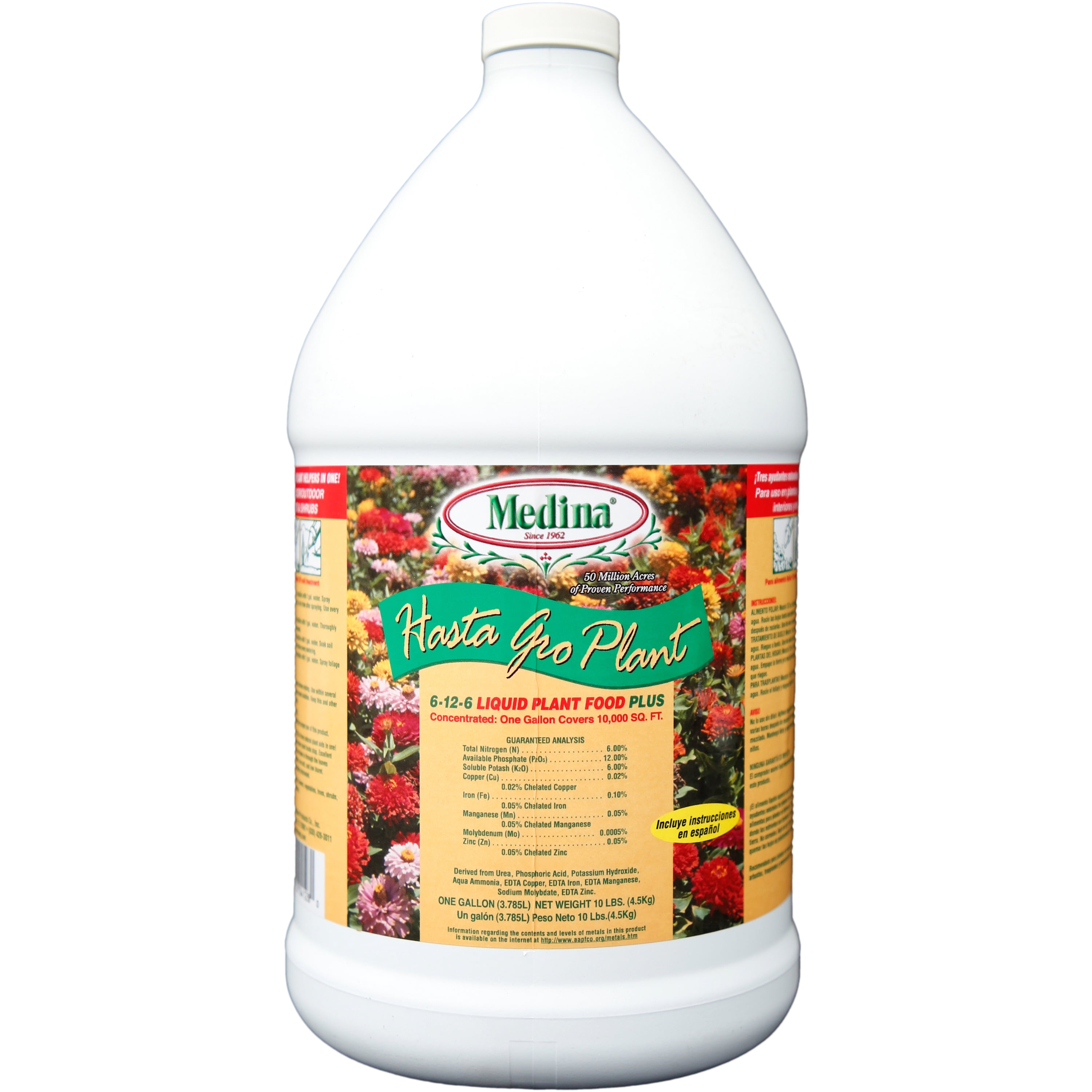 Medina Hasta Gro Plant Food Plus Fertilizer 6-12-8, 1 gal. - Walmart.com