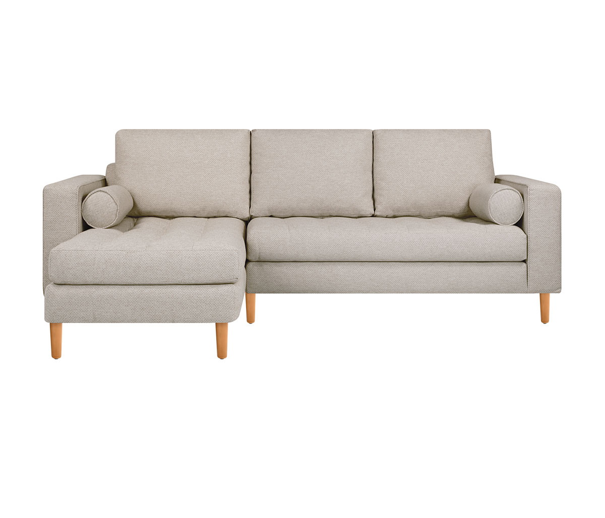 Sala esquinera izquierda Landero pata encino - Beige GAIA Landero | Bodega Aurrera en línea