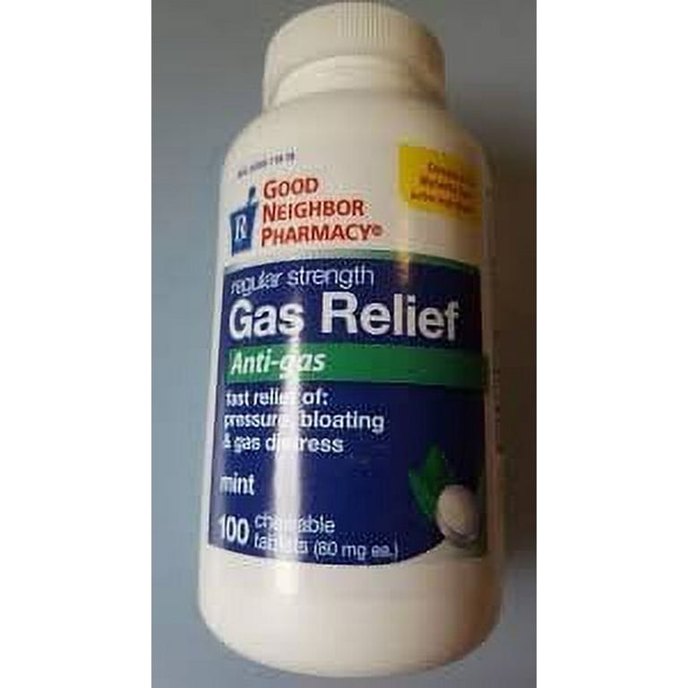 GNP Gas Relief Anti-gas 100 Chewable Tablets Pressure,, 41% OFF