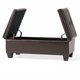 Noble House Logan Chocolate Brown Bonded Leather Storage Ottoman ...