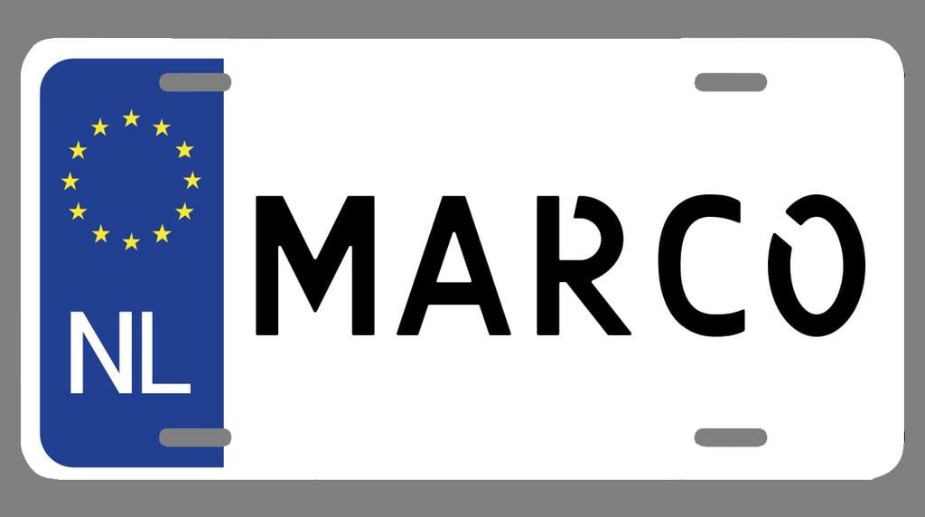 Marco Name Euro Style License Plate Tag Vanity Novelty Metal | UV ...