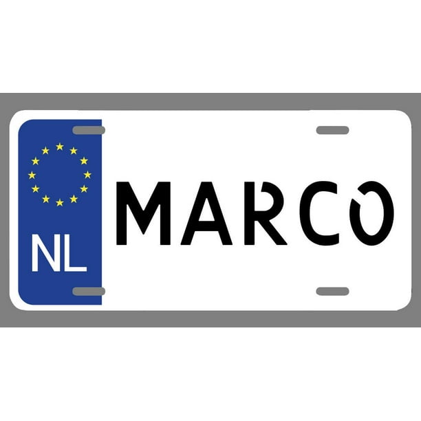 Marco Name Euro Style License Plate Tag Vanity Novelty Metal | UV ...