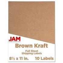 JAM Paper Full Page Shipping Labels, 8 1/2 x 11, Brown Kraft, 10 Full ...