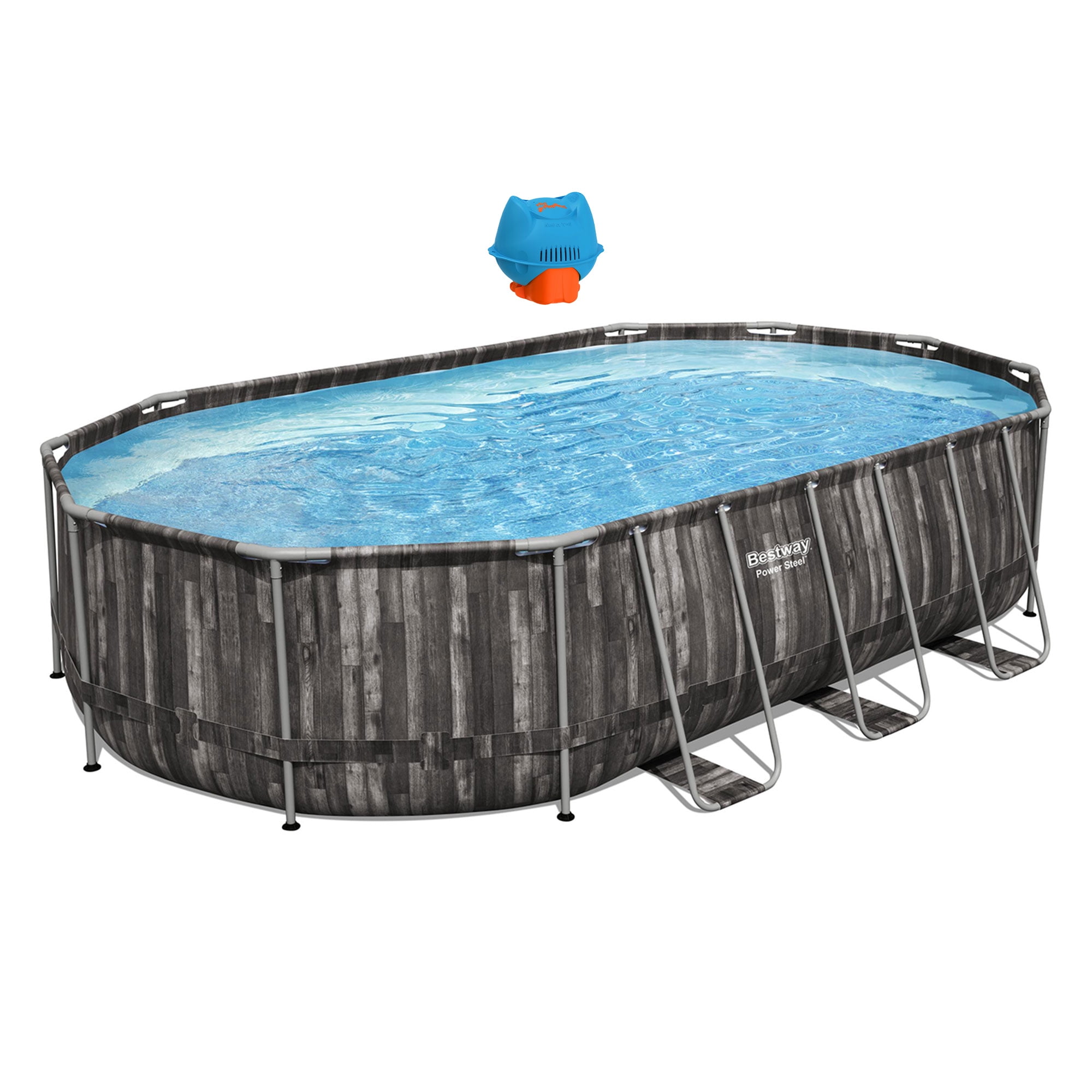 Hey! Cool Pool Flip Plop XL Float Dispenser Pool Care w/ Bestway Oval ...