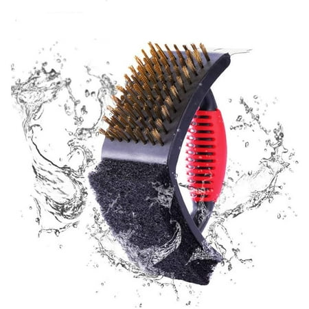BBQ Cleaning Brush Sponge and Scraper for Grill, 3 in 1 Outdoor Grill ...