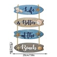 1 Piece Blue Beach Bathroom Wall Art, Blue Coastal Wooden Sign with ...