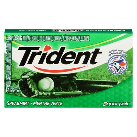 Trident Spearmint Flavour Sugar Free Gum, 14 Piece Pack - Walmart.ca
