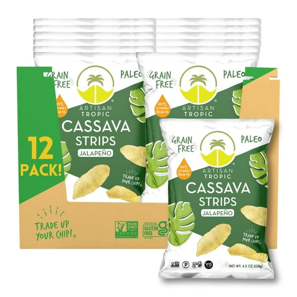 Cassava Strips Sea Salt - 8 Pack, 2oz - Vegan, Paleo, Gluten Free Chips ...