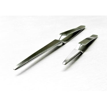 Cross Lock Tweezers Fiber Grip Tweezers Self Closing 4-1/2" Bent ...