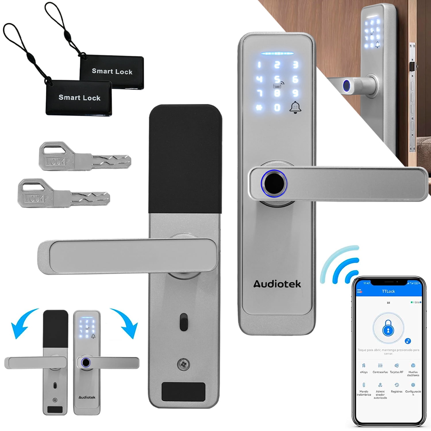 Cerradura Wifi Chapa Digital Inteligente App Seguridad Audiotek App ...
