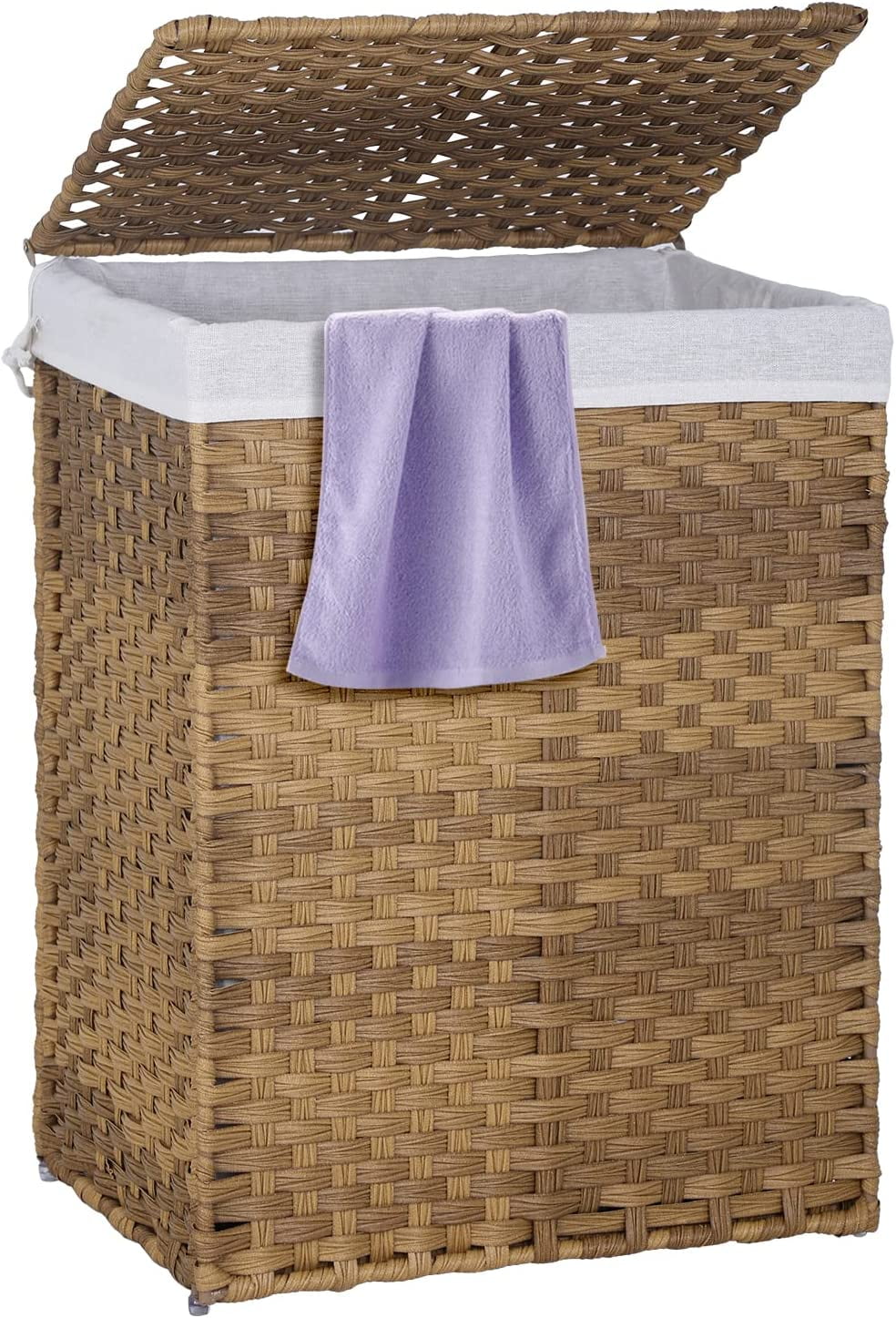 Paylesshere Laundry Basket Handwoven Laundry Hamper 90L/110L Foldable ...