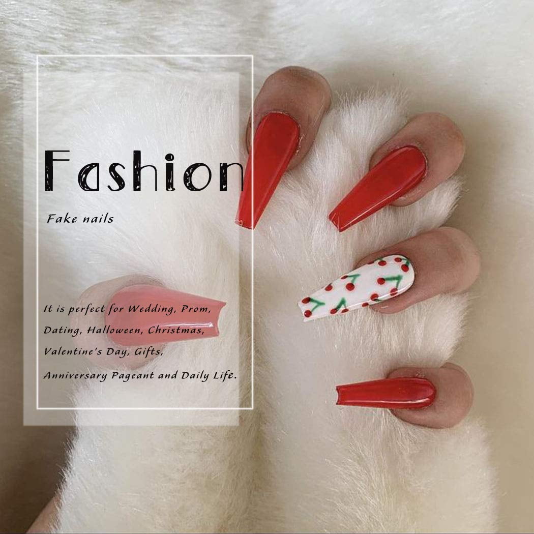 Red Acrylic Nails For Prom