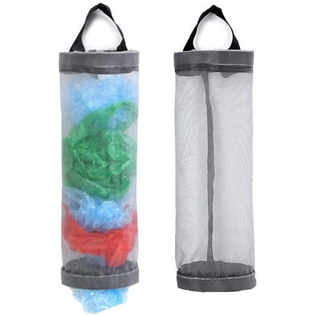 Set of 2 Mesh Hanging Plastic Bag Holders for Easy Storage and ...
