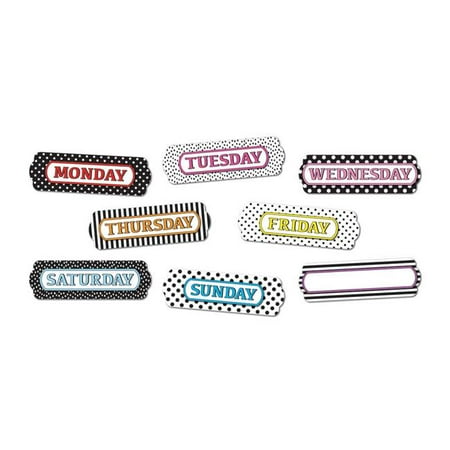 Ashley Productions ASH19025 Magnetic Days & Week Die-Cut Border, Black ...