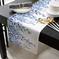 Eucalyptus Leaves Table Runner 36 Inches Small - Navy Blue Summer ...