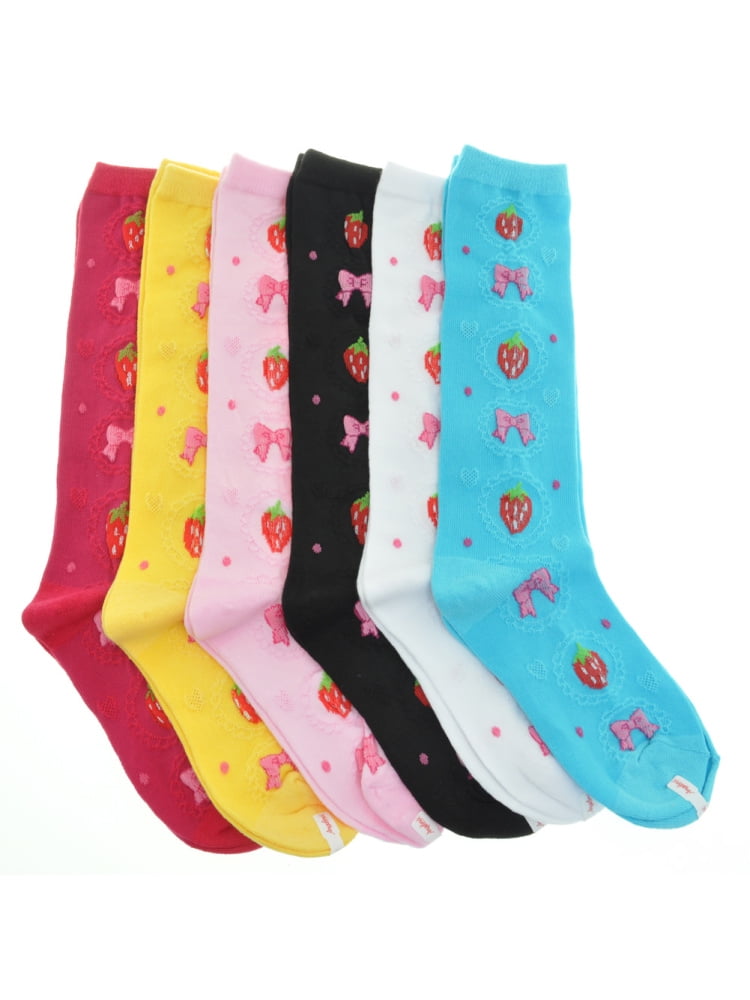Angelina Cotton Girls' Knee-High Socks (6 Pairs) - Walmart.com