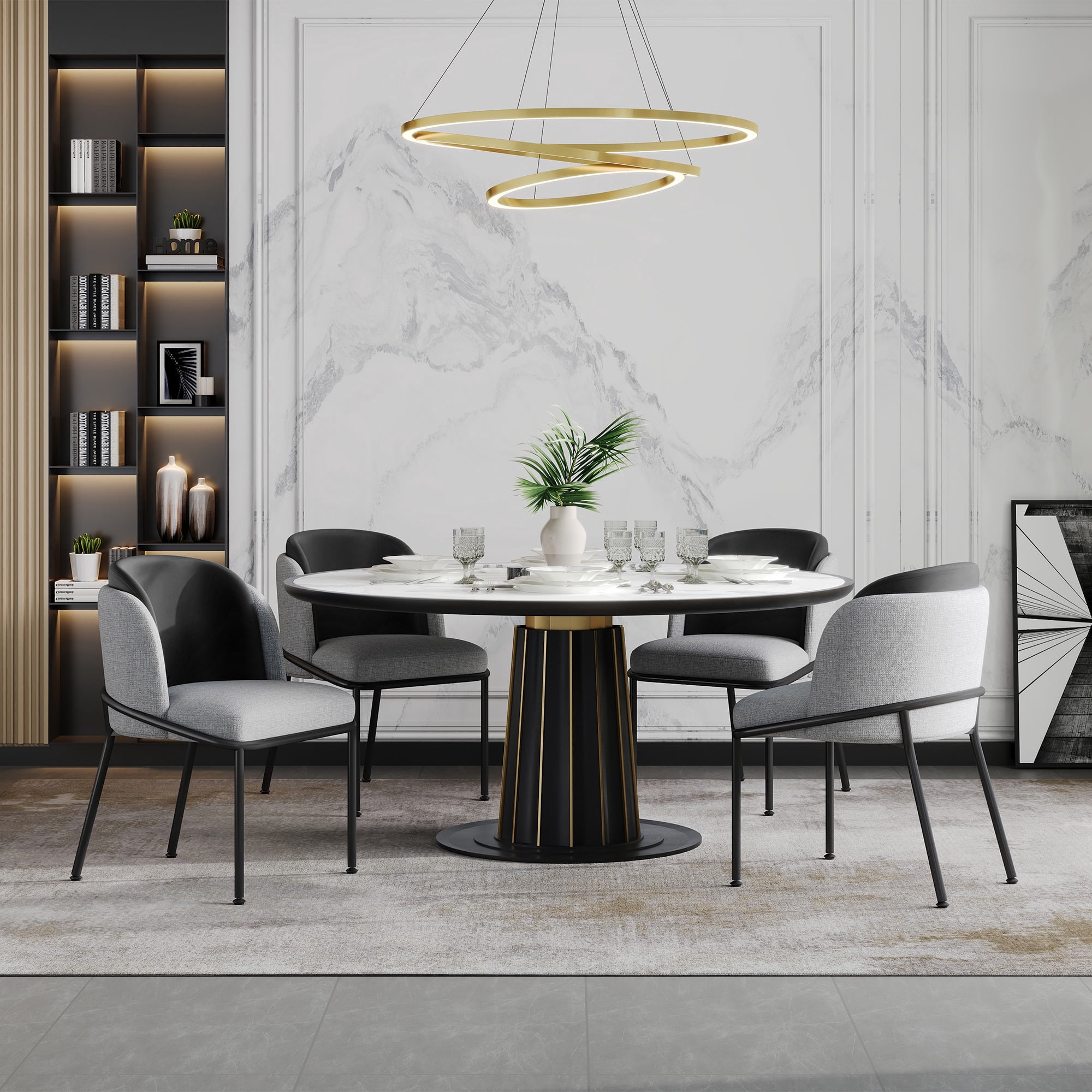 Noble House 4 Modern Chairs with Slanted Legs and Adjustable Feet for ...