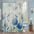 Blue Floral Bird Shower Curtain for Bathroom, Summer Blue Flower ...