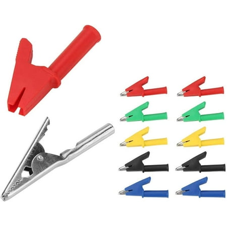 10pcs Alligator Clips 5 Colors P2002 20A 4mm Insulated Terminal Test ...