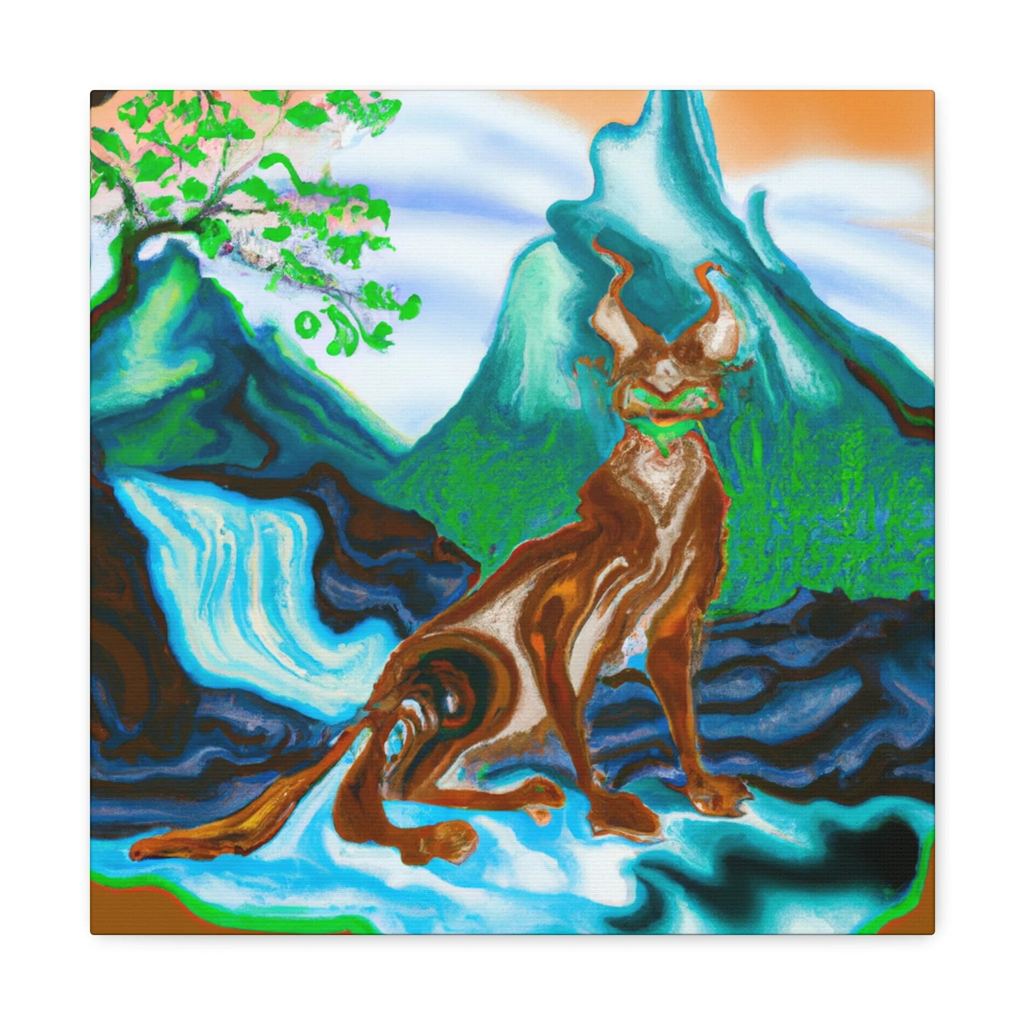 Bobcat in the Moonlight - Canvas - Walmart.com