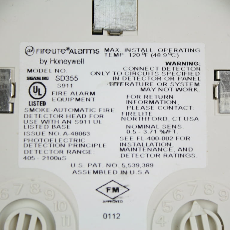 Fire-lite (honeywell) Sd355 Addressable Smoke Detector Data Sheet Shop ...