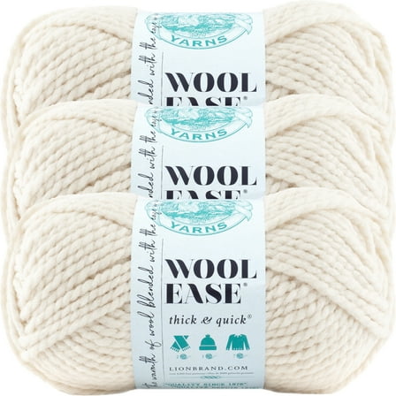 Lion Brand Wool-Ease Thick & Quick Yarn-Oatmeal, Heavy Weight, Ideal ...