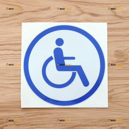 Uxcell 6x6 Inch Handicap Sign Stickers, Vinyl Accessible Sign Disabled ...