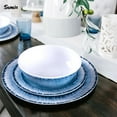 Sunlit Unbreakable Melamine Dinnerware Set, 12 Pcs for 4, Blue ...
