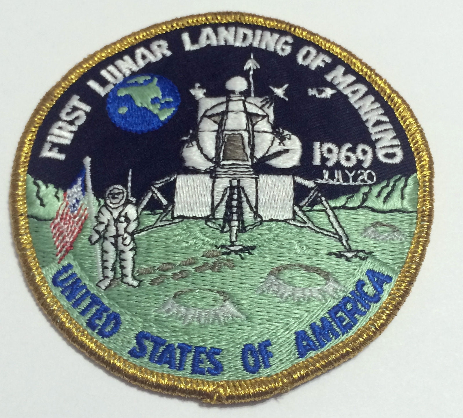 Neil Armstrong Apollo 11 First Lunar Landing Mankind Patch Official ...