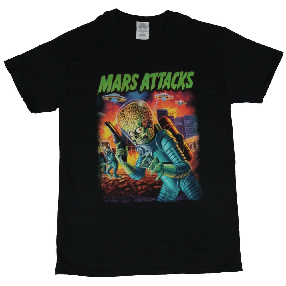 Mars Attacks - Mars Attacks Movie Mens T-Shirt - Attacking Alien with a ...