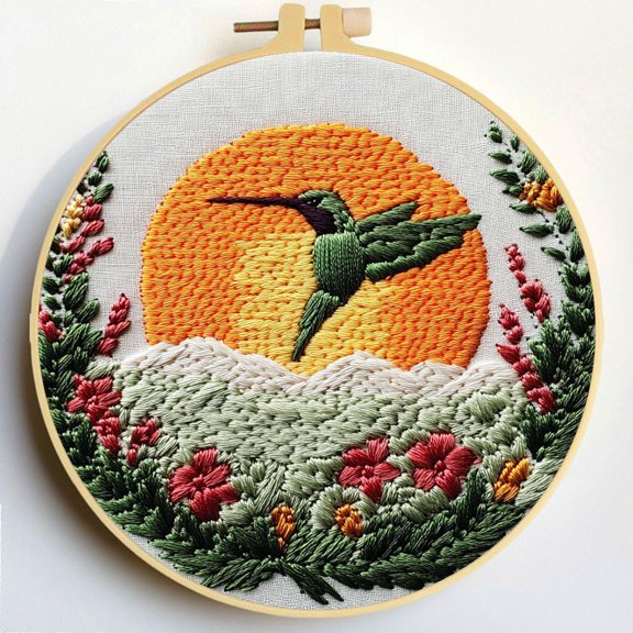Punch Needle Kits Red Cardinal on Tree Embroidery Starter Set with Hoop ...