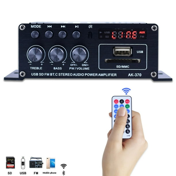 Audio Amplifier Bluetooth 5.0 12v Compact mini amplifier 12v radio ...