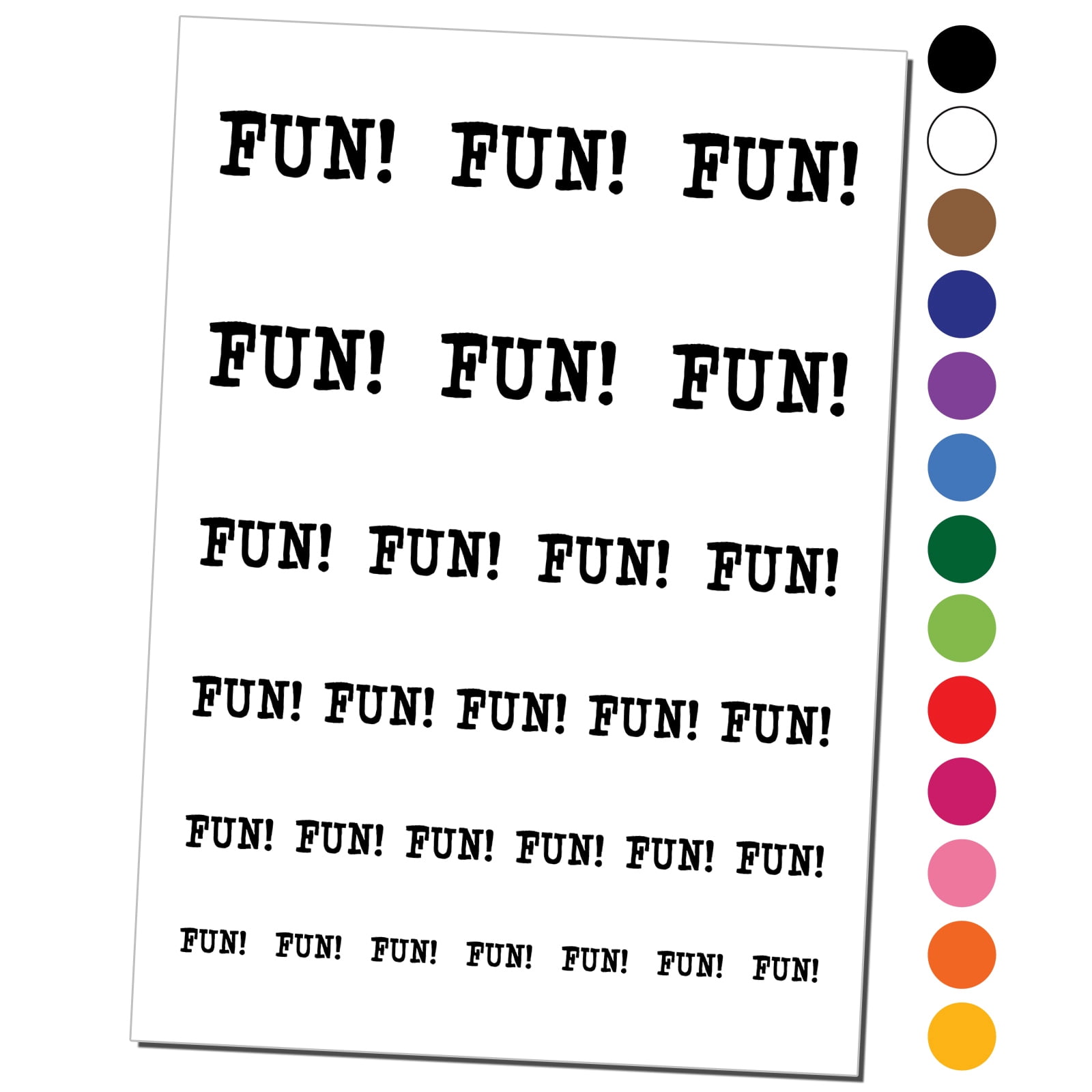 Fun Bold Text Water Resistant Temporary Tattoo Set Fake Body Art ...